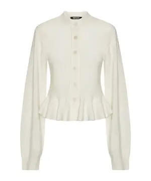ROTATE BY BIRGER CHRISTENSEN Sculptured Knit Cardigan - White