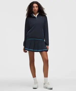 Lululemon Box-pleat High-rise A-line Golf Skirt - True Navy/ocean Wave