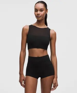 Lululemon Bend This Mesh Bandeau And V-neck Bra - Black