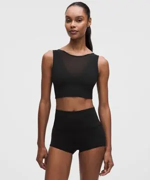 Lululemon Bend This Mesh Bandeau And V-neck Bra - Black