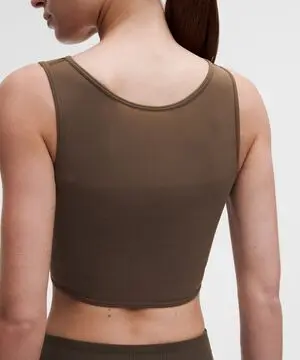 Lululemon Bend This Mesh Bandeau And V-neck Bra - Walnut Crunch