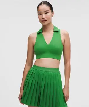 Lululemon Collared Longline Ribbed Tennis Bra Chameleon