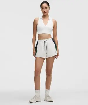 Lululemon Collared Longline Ribbed Tennis Bra - White