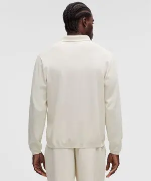 Lululemon Cotton-blend Knit Long-sleeve Polo Shirt - Light Ivory