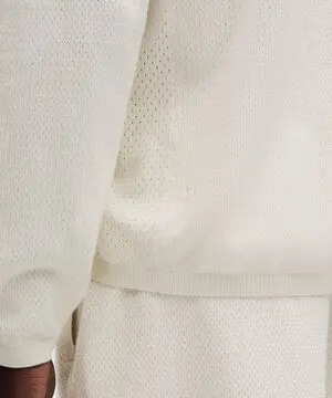 Lululemon Cotton-blend Knit Long-sleeve Polo Shirt - Light Ivory