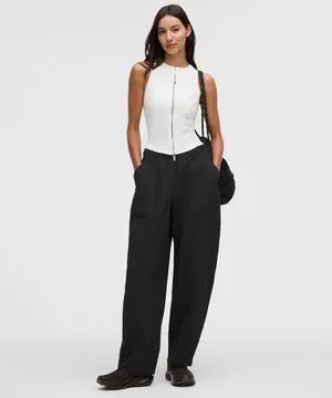 Lululemon Crinkle Nylon Mid-rise Barrel-leg Pant - Black