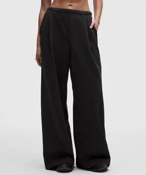 Lululemon French Terry Mid-rise Wide-leg Pant - Black
