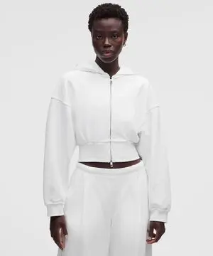 Lululemon French Terry Cropped Full-zip Hoodie - White