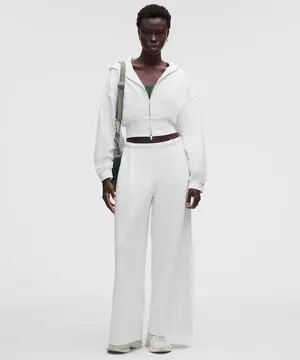 Lululemon French Terry Cropped Full-zip Hoodie - White