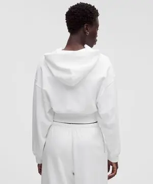 Lululemon French Terry Cropped Full-zip Hoodie - White