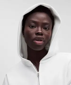 Lululemon French Terry Cropped Full-zip Hoodie - White