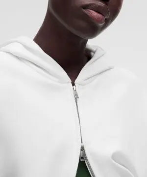 Lululemon French Terry Cropped Full-zip Hoodie - White