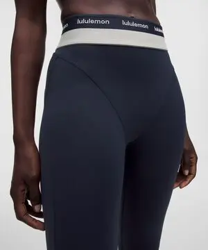 Lululemon Everlux Contour-seam High-rise Training Tights 25 - True Navy/light Ivory