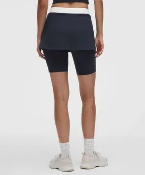 Lululemon Everlux™ Colourblock Layered Skirt - True Navy/white