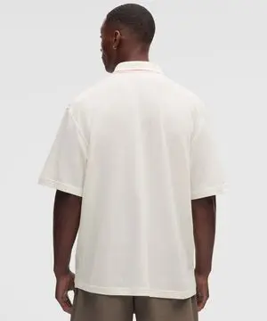 Lululemon Mesh-knit Jersey Short-sleeve Polo Shirt - Coconut Ivory