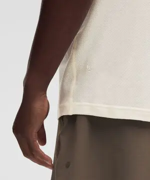Lululemon Mesh-knit Jersey Short-sleeve Polo Shirt - Coconut Ivory