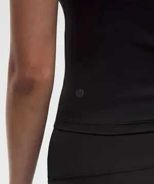 Lululemon Mockneck Shelf Tank Top Light Support, B/c Cup - Black/walnut Crunch/foam Cloud