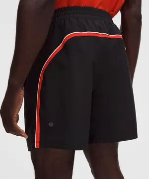 Lululemon Pace Breaker Linerless Short 7" Performance Perforated Shorts - Black/cherry Ember