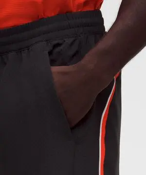 Lululemon Pace Breaker Linerless Short 7" Performance Perforated Shorts - Black/cherry Ember