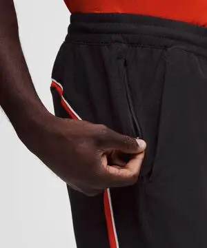 Lululemon Pace Breaker Linerless Short 7" Performance Perforated Shorts - Black/cherry Ember