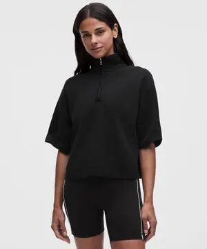 Lululemon Structured Knit Half-zip Short-sleeve Shirt Black
