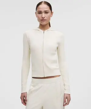Lululemon Structured Knit Zip-up Hoodie - Light Ivory