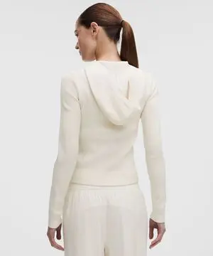 Lululemon Structured Knit Zip-up Hoodie - Light Ivory