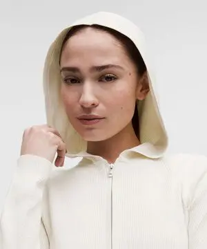 Lululemon Structured Knit Zip-up Hoodie - Light Ivory