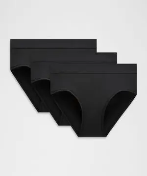 Lululemon Underease High-rise Bikini Underwear 3 Pack Black