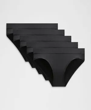 Lululemon Underease Mid-rise Bikini Underwear 5 Pack Black