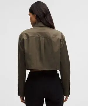Lululemon Woven Cropped Button-up Long-sleeve Shirt