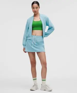 Lululemon Ace Advantage High-rise Knit Mesh Tennis Skirt - Seafoam/light Ivory