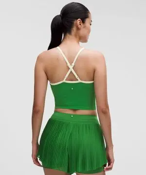 Lululemon Ace Advantage Mesh-panel Tennis Tank Top - Chameleon/light Ivory