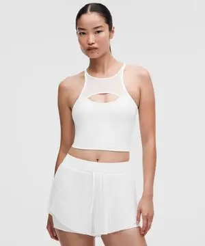 Lululemon Ace Advantage Mesh-panel Tennis Tank Top White/white