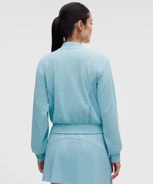 Lululemon Ace Advantage Knit Mesh Tennis Jacket - Seafoam/light Ivory