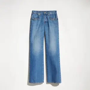 Gucci Bootcut Cotton Denim Pants With Horsebit