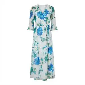 YUMI Floral Maxi Wrap Dress
