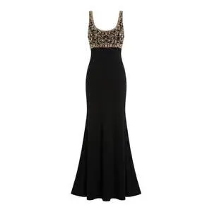 Mac Duggal Sleeveless Scoop Neck Embellished Jersey Gown