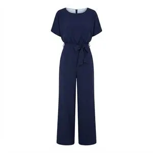 YUMI Navy Batwing Stretch Jumpsuit
