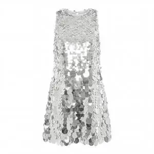 Mac Duggal Paillette Sequin Sleeveless Mini Dress