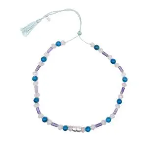 Après Youth Beaded Friendship Necklace In Recycled Sterling Silver And Semi-precious Stones - Blue