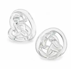 MARLETH Clear Glass Knot Sculpture, Set Two - White
