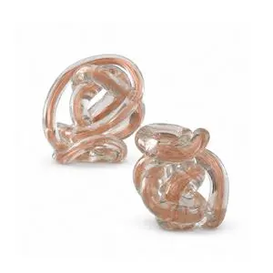 MARLETH Neutrals Rose Gold Glass Knot Sculpture, Set Two - Yellow