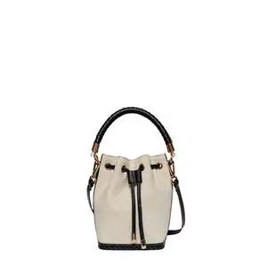 SAONARA BRAND Mini Bucket Bag Linen Leather - Black