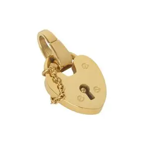 HOOPS + CHAINS LDN Heart Padlock Charm - Gold
