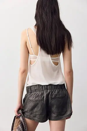Free People We The Free Waimea Vegan Slouchy Shorts - Black