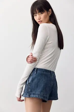 Free People We The Free West Side Denim Micro Chino Shorts - Rulebreaker