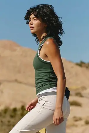 Free People Free Form Knockout Tank Pima Cotton - Ivy