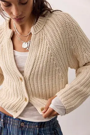 Free People Sweet Nothing Cotton Cardigen - Ivory