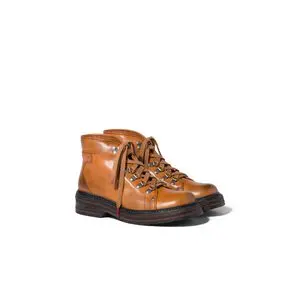 Miu Miu Leather Booties - Cognac